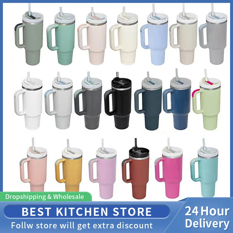 40OZ-Stainless-Steel-Thermos-Vacuum-Cup-with-Handle-Straw-Keep-Cool ...