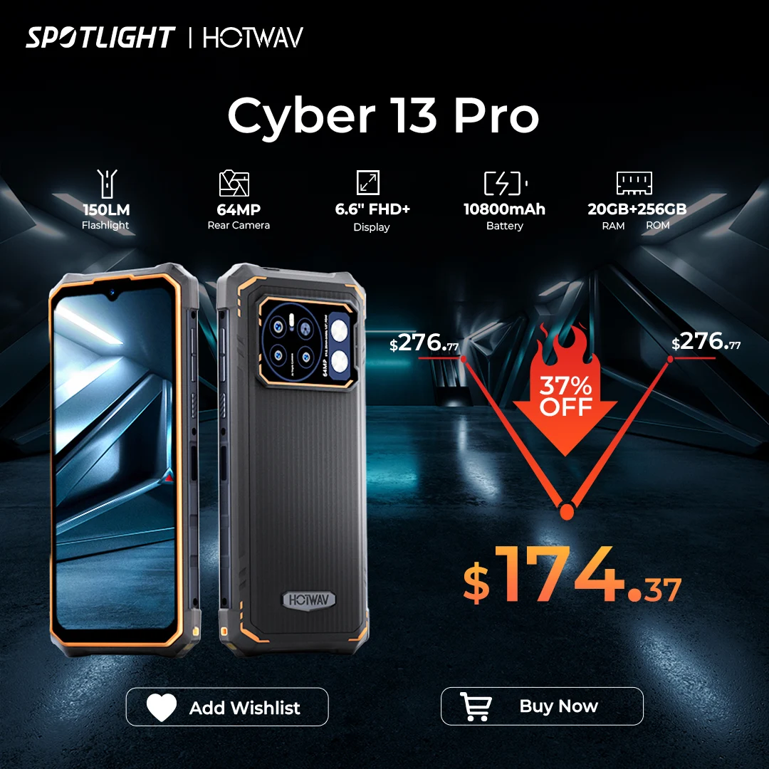 World-Premiere-HOTWAV-Cyber-13-Pro-150LM-Flashlight-20GB-256GB-6-6-FHD ...