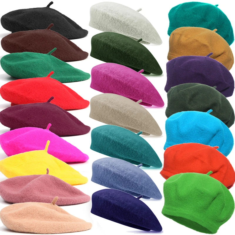 Vintage French Wool Beret Hat For Women Artist Hats Winter Warm Beanie ...