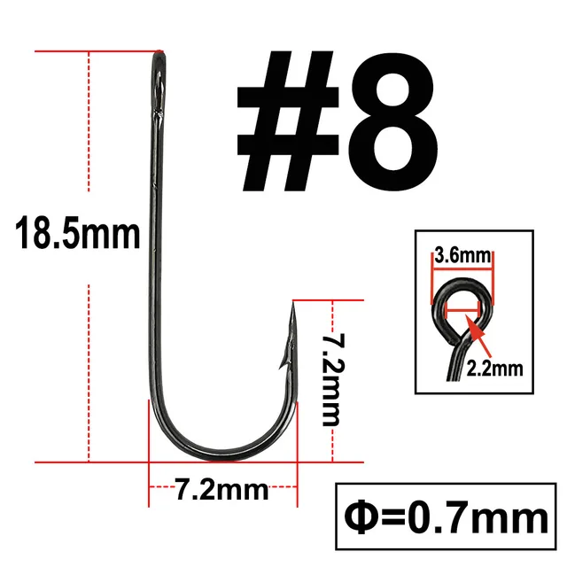 1000 pcs Crazy Fish Round Bent Joint Hook Long Shank Big eyelet fishing ...