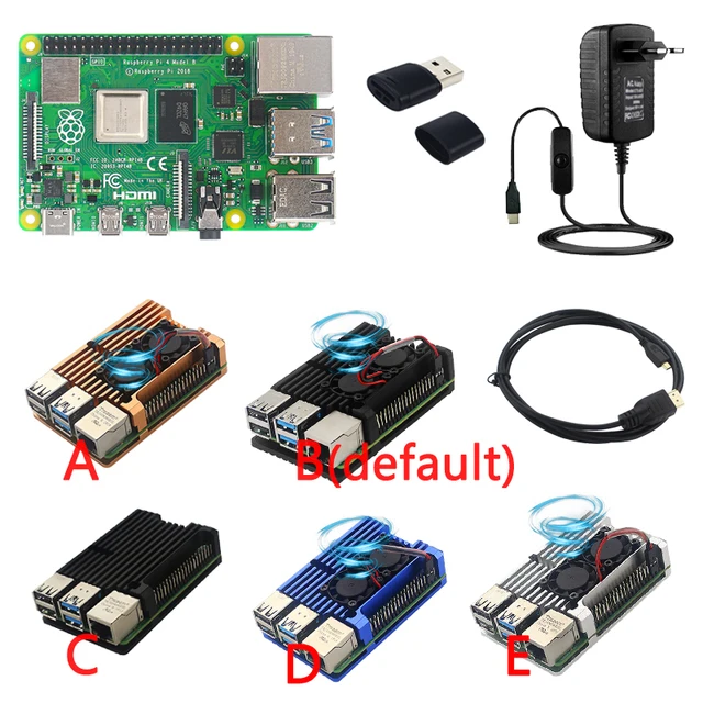 Original Raspberry Pi 4 Model B Kit 8GB 4GB 2GB RAM+ Aluminum Case ...
