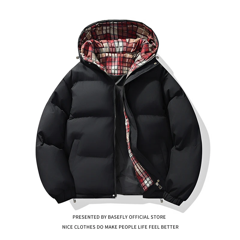 Hooded Thick Warm Bread Winter Men Bomber Puffer Soft Jacket Couple ...