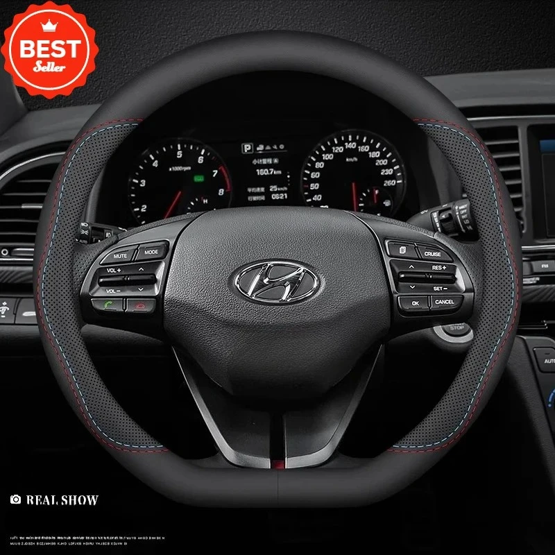 Car Leather Steering Wheel Cover for Hyundai Creta Grand Creta N Line E ...