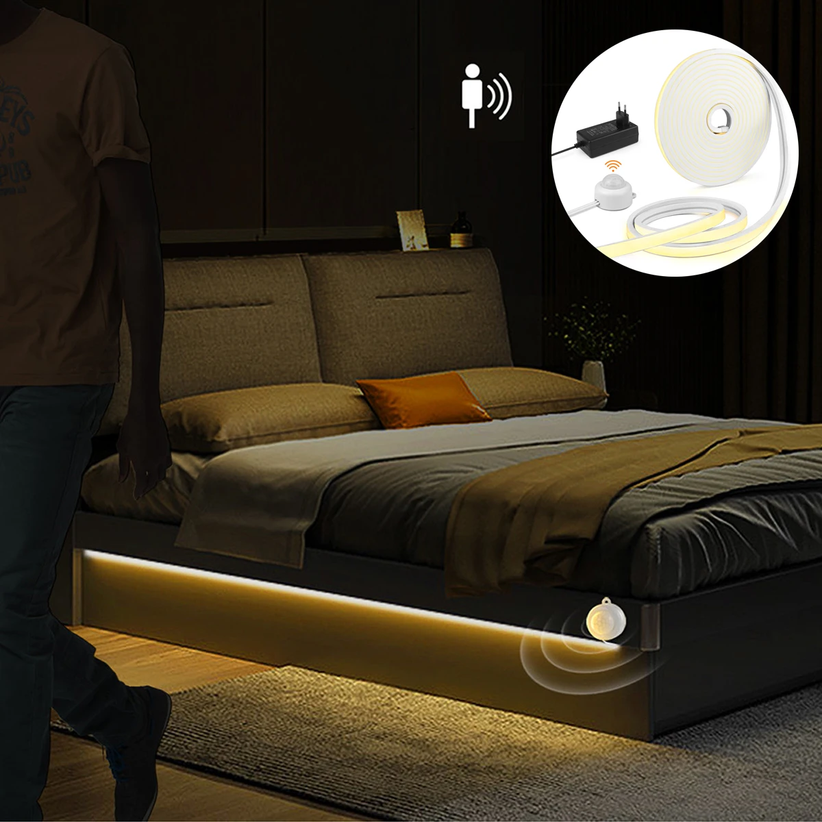 24V-Neon-Strip-Night-Sensor-LED-Light-for-Room-Waterproof-COB-Led-Tape ...