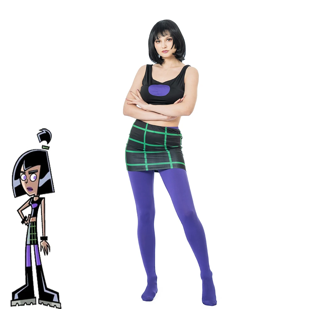 Danny-Phantom-Cartoon-Sam-Manson-Cosplay-Costume-Black-Top-and-Skirt ...
