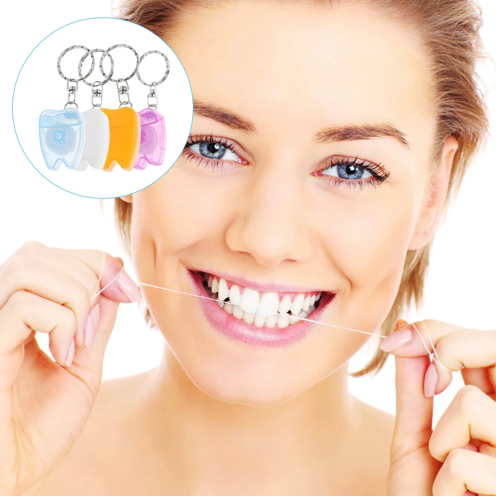 4pcs-15M-Dental-Floss-Portable-Keychain-Key-Ring-Floss-Stick-For-Teeth ...