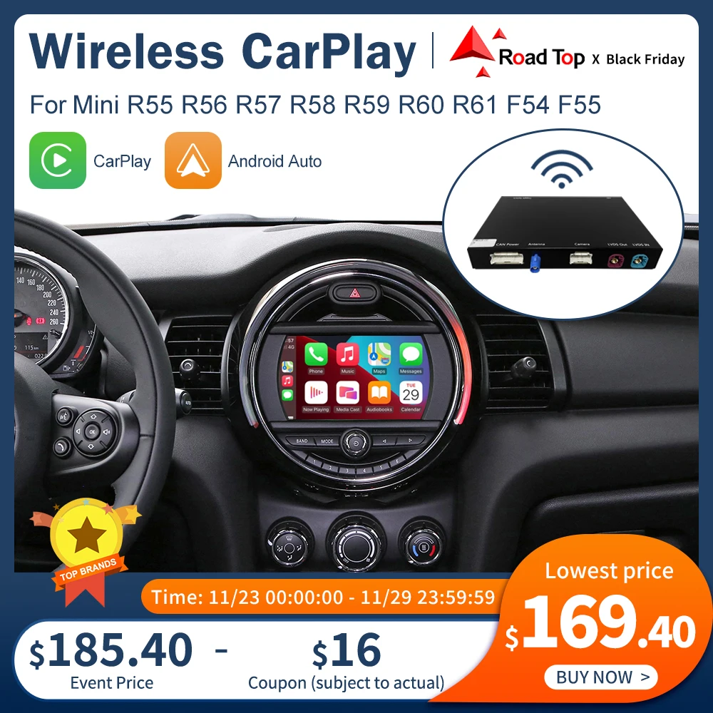 Road-Top-Wireless-Android-Auto-CarPlay-for-Mini-R55-R56-R57-R58-R59-R60 ...