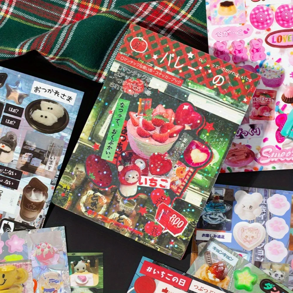 3 types of film cutting sticker books in a retro comic style, DIY ...