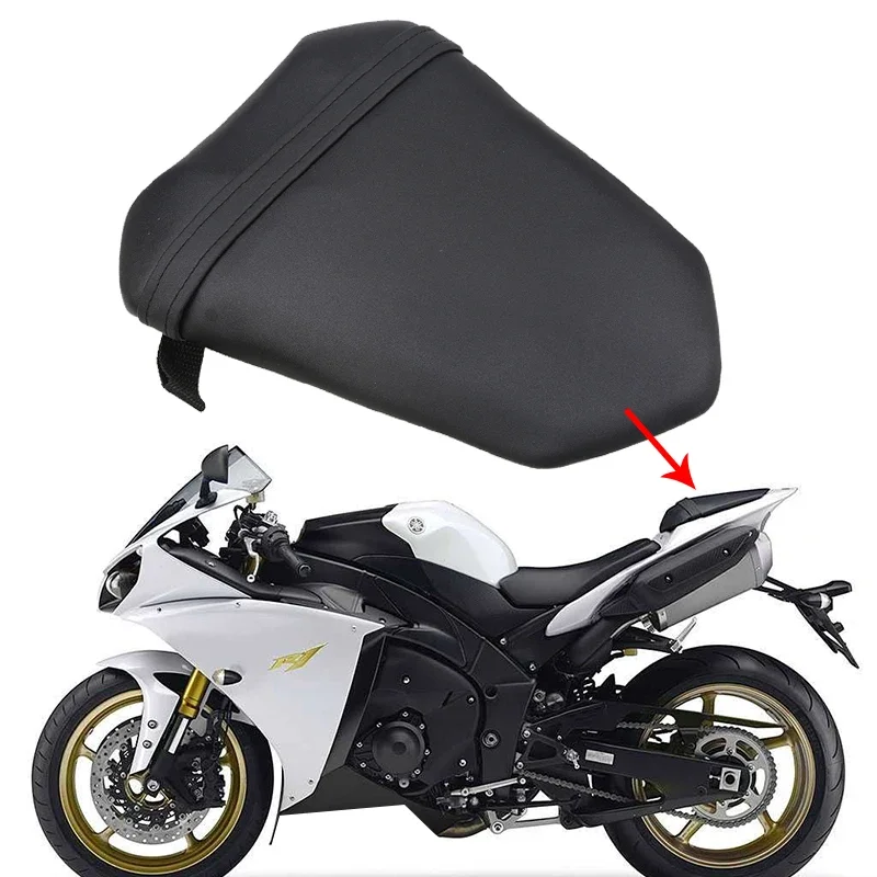 Black-Motorcycle-Seats-Rear-Pillion-Passenger-Seat-Cushion-Covers ...