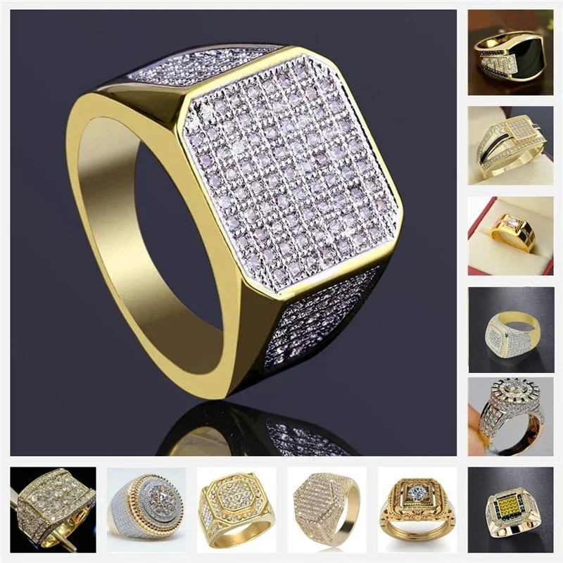 10-Styles-Fashion-Crystal-Zircon-Ring-For-Men-Business-Style-Engagement ...