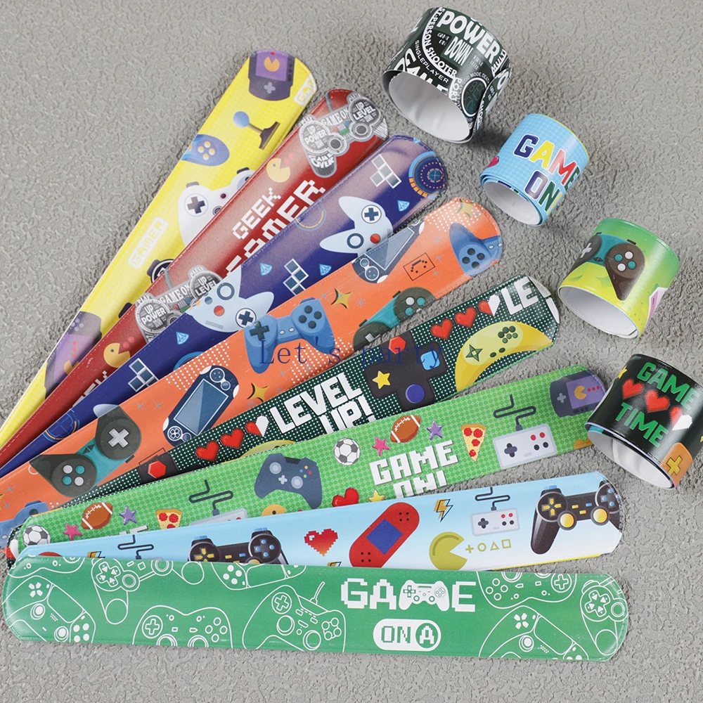 12Pcs Video Game on Theme party Slap Bracelets Wristband Toys for Kids ...