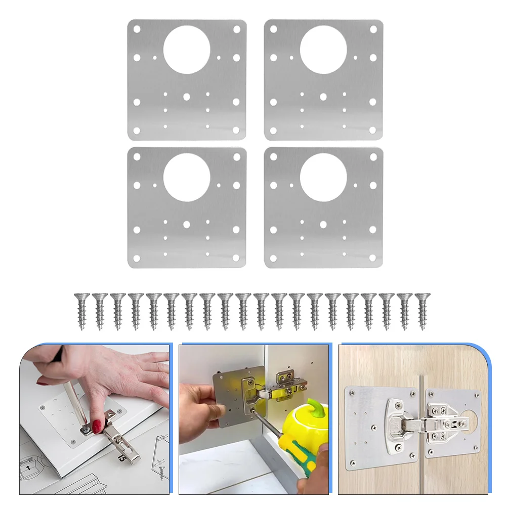 4pcs-Cabinet-Hinge-Repair-Plate-with-Hole-Hinge-Repair-Brackets-Hinge ...