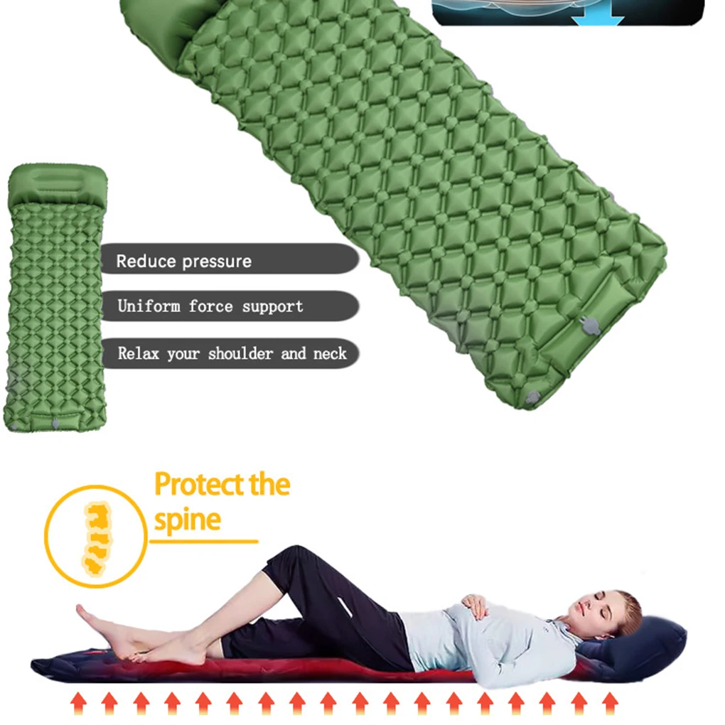 Outdoor-Air-Mat-Camping-Sleeping-Pad-Inflatable-Mattress-with-Pillows ...