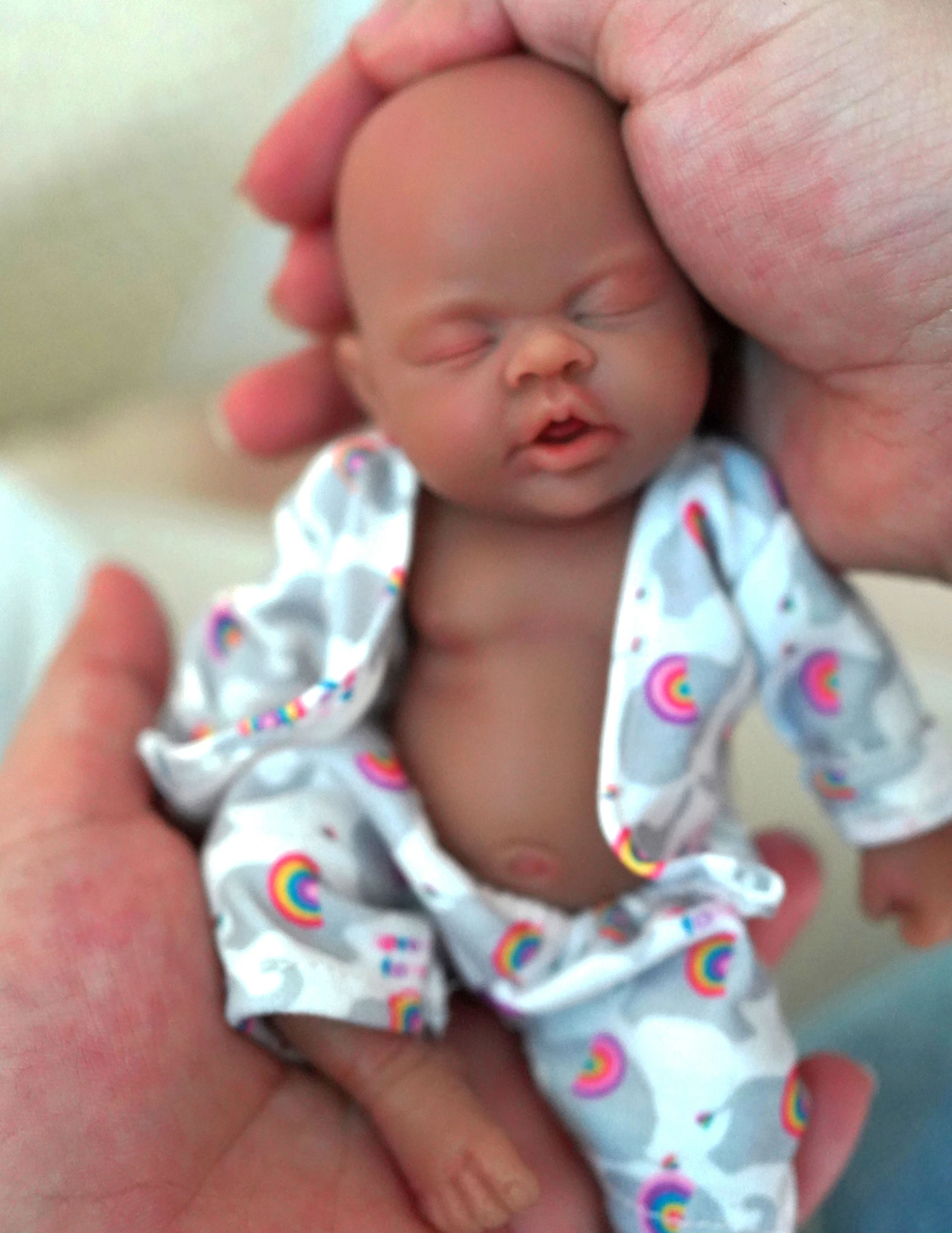 7" Micro Preemie Full Body Silicone Black African American bady "Owen ...
