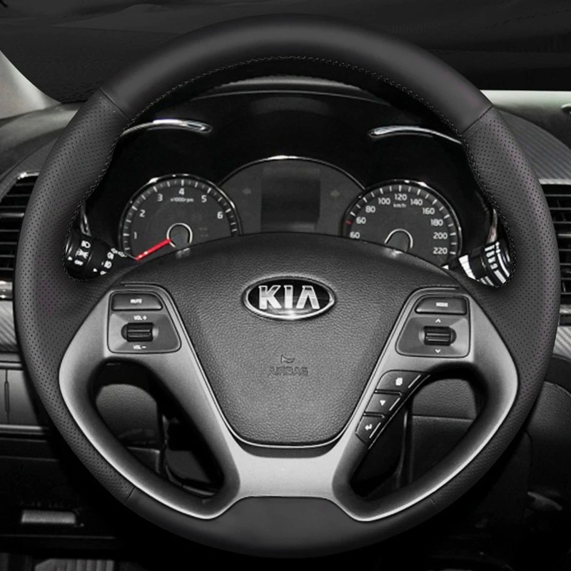 Custom-Steering-Wheel-Cover-Genuine-Leather-100-Fit-For-Kia-K3-2013-K3S ...
