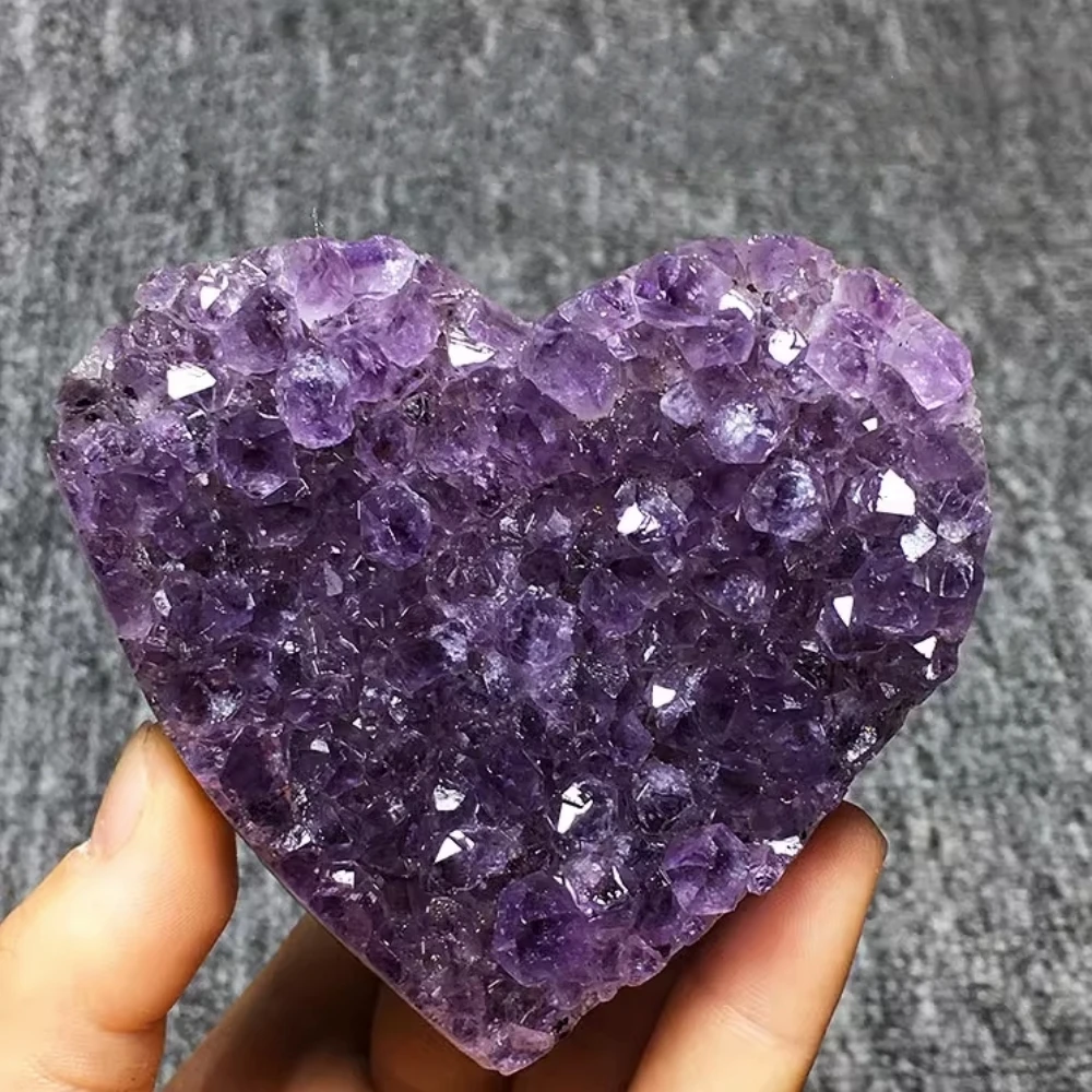 Natural Amethyst Cave Block Heart Shaped Irregular Amethyst Cluster ...