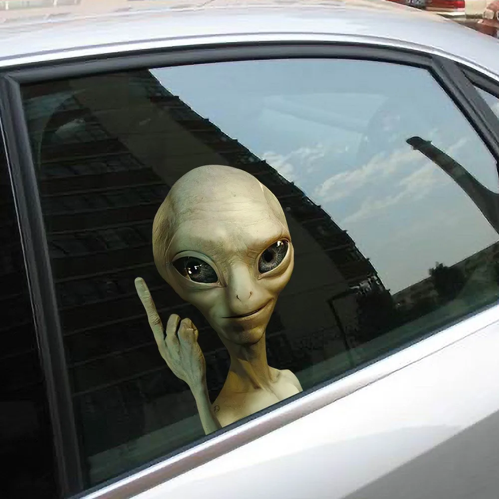 1PC Alien Waving Car Stickers Auto Window Waterproof Vinyl Decals ...