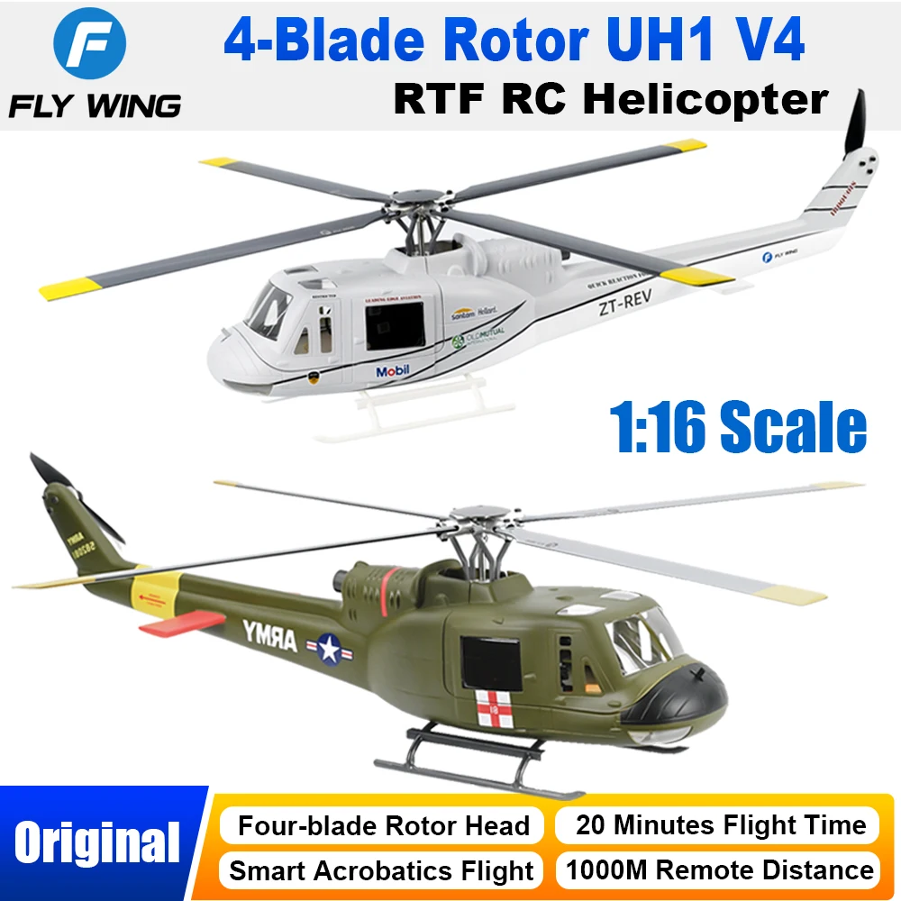 FLYWING-UH1-V4-RC-Helicopter-4-blades-rotor-head-Helicopter-Metal-Rotor ...
