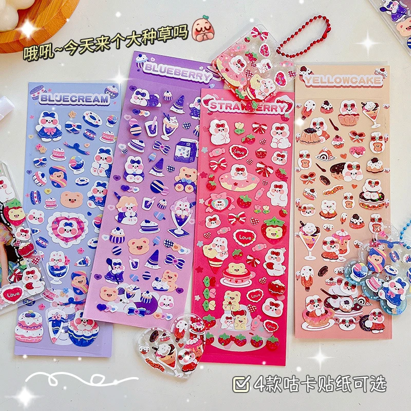 ShuuO 1pc 4pcs Korean Kpop Card Decor Sticker Colorful Laser Scrapbooking Material Sticker Cute ...
