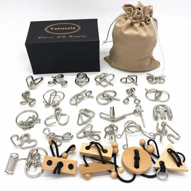 New-26-30PCS-per-Set-Metal-Puzzle-Mind-Brain-Teaser-Magic-Wire-Rings ...