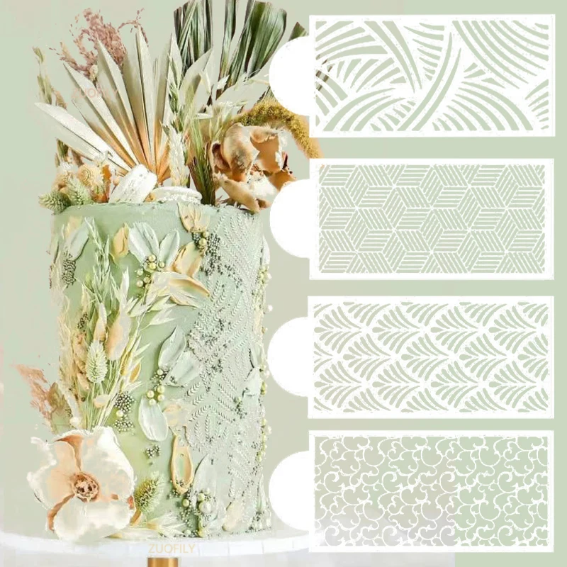 Diy Fondant Baking Mould Cake Stencil | Fondant Cake Stencil Template ...