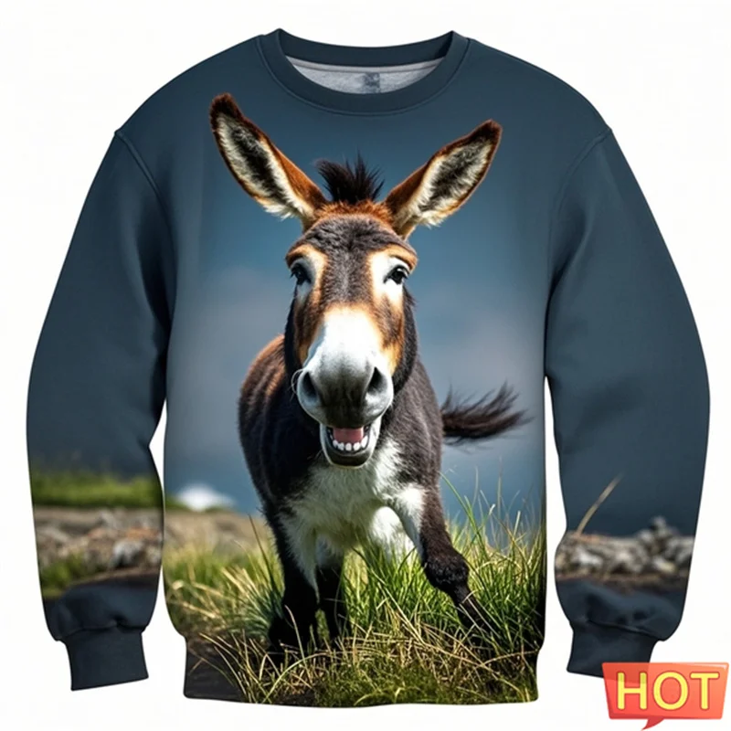 Funny-Donkey-Graphic-Sweatshirts-For-Men-Clothes-3D-Printed-Women-Kid ...