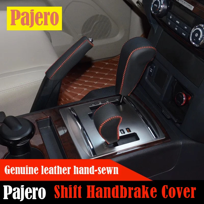 For-Mitsubishi-Pajero-V97-gear-handbrake-leather-cover-full-package ...