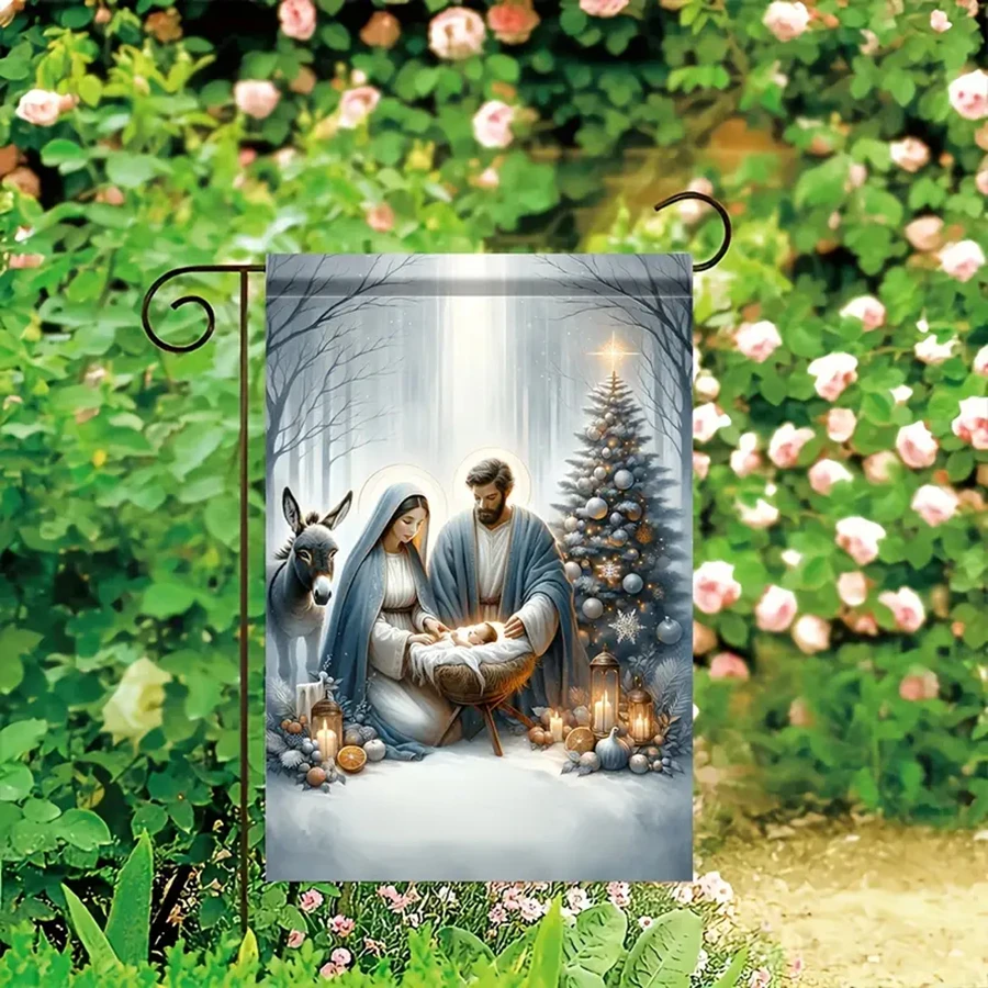 Natal-Jesus-Advent-Scene-Jardim-Bandeiras-Casa-Decora-o-Da-Parede ...