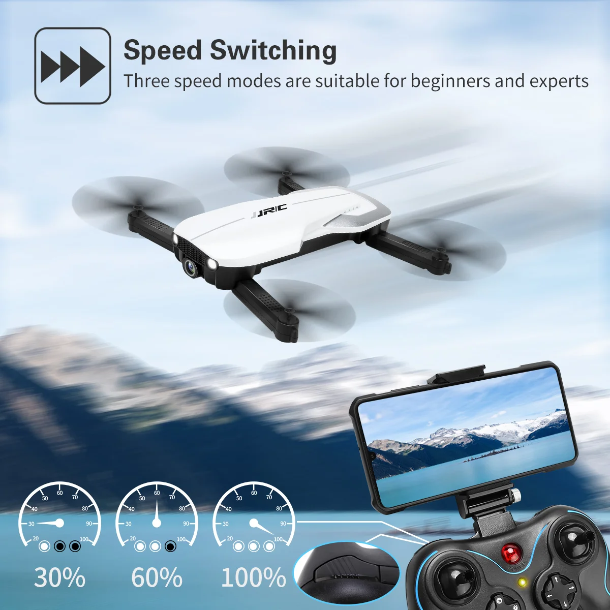 JJRC H71 Foldable Remote Control Drone with 1080P HD Camera WIFI FPV Optical Flow Positioning RC Helicopter Quadcopter Drone Toy