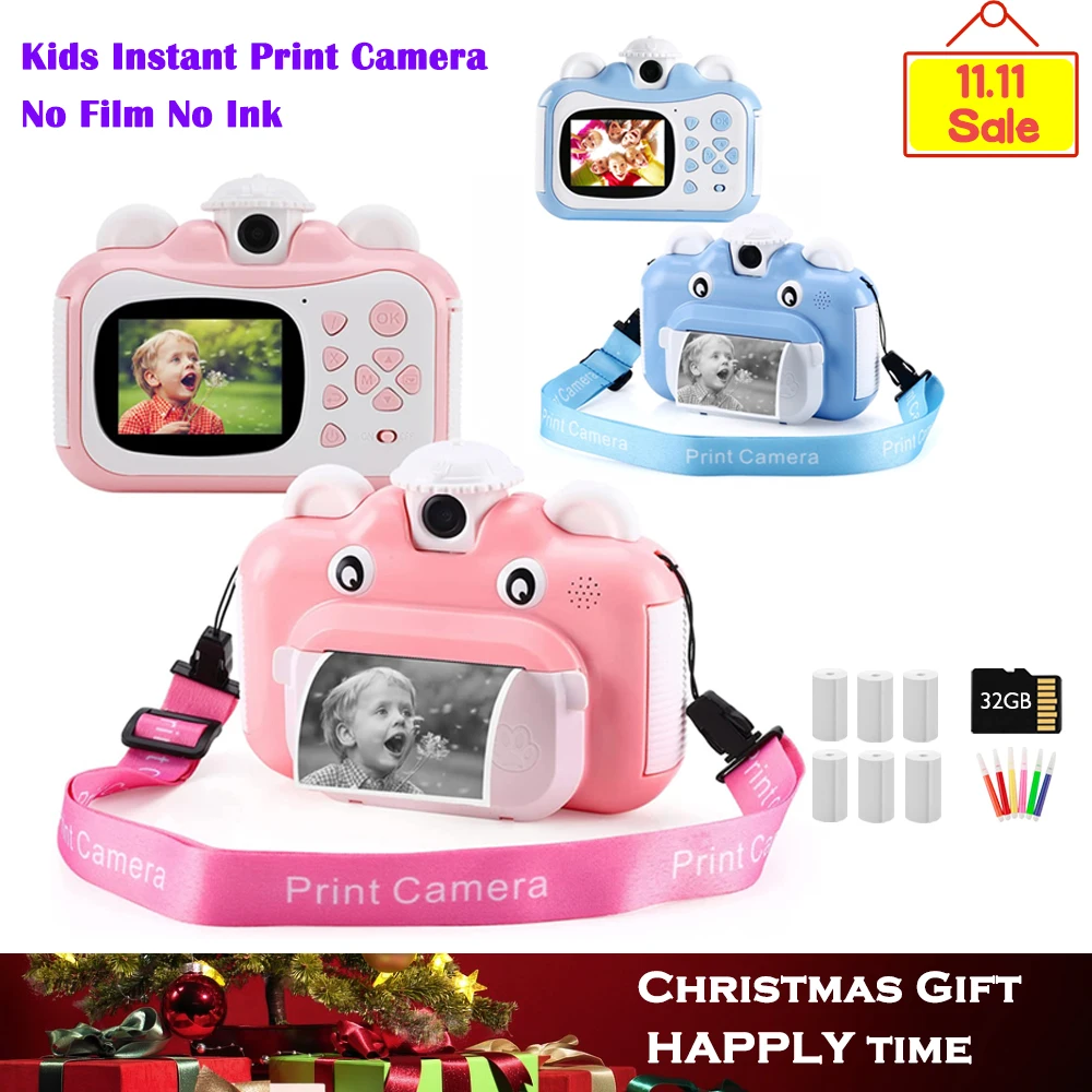 Kids-Instant-Print-Digital-Camera-1080H-Video-Photo-Camera-With-32GB ...