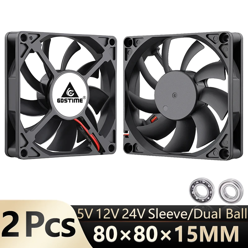 Pc Computer Cooling Gdstime | 12v 2pin 80mm Cooling Fan | 12v Computer ...