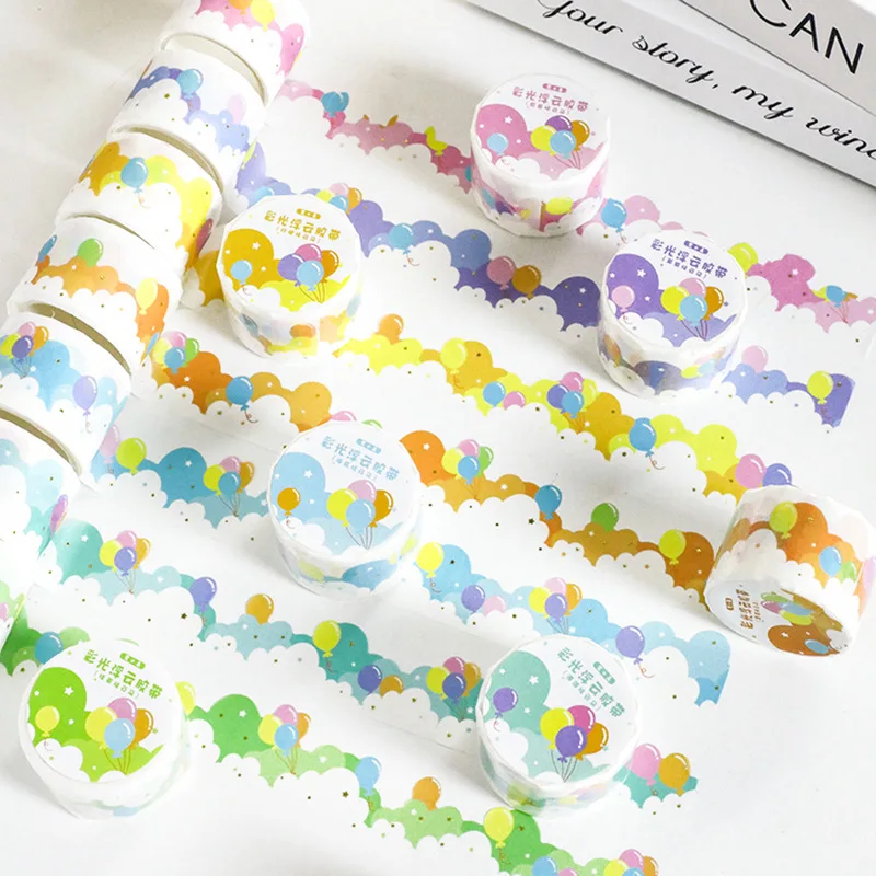 Bula 1 Roll Gold Foil Colorful Floating Clouds Tape For Scrapbook Pages ...
