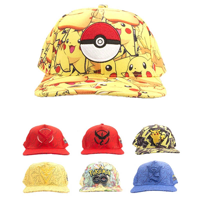 Pokemon-Baseball-Cap-Pikachu-Peaked-Cap-Cartoon-Anime-Character-Flat ...