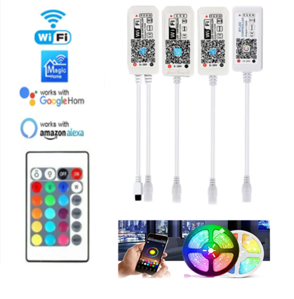 5V-12V-24V-LED-Strip-WIFI-RGB-RGBW-Controller-Android-IOS-APP-Bluetooth ...