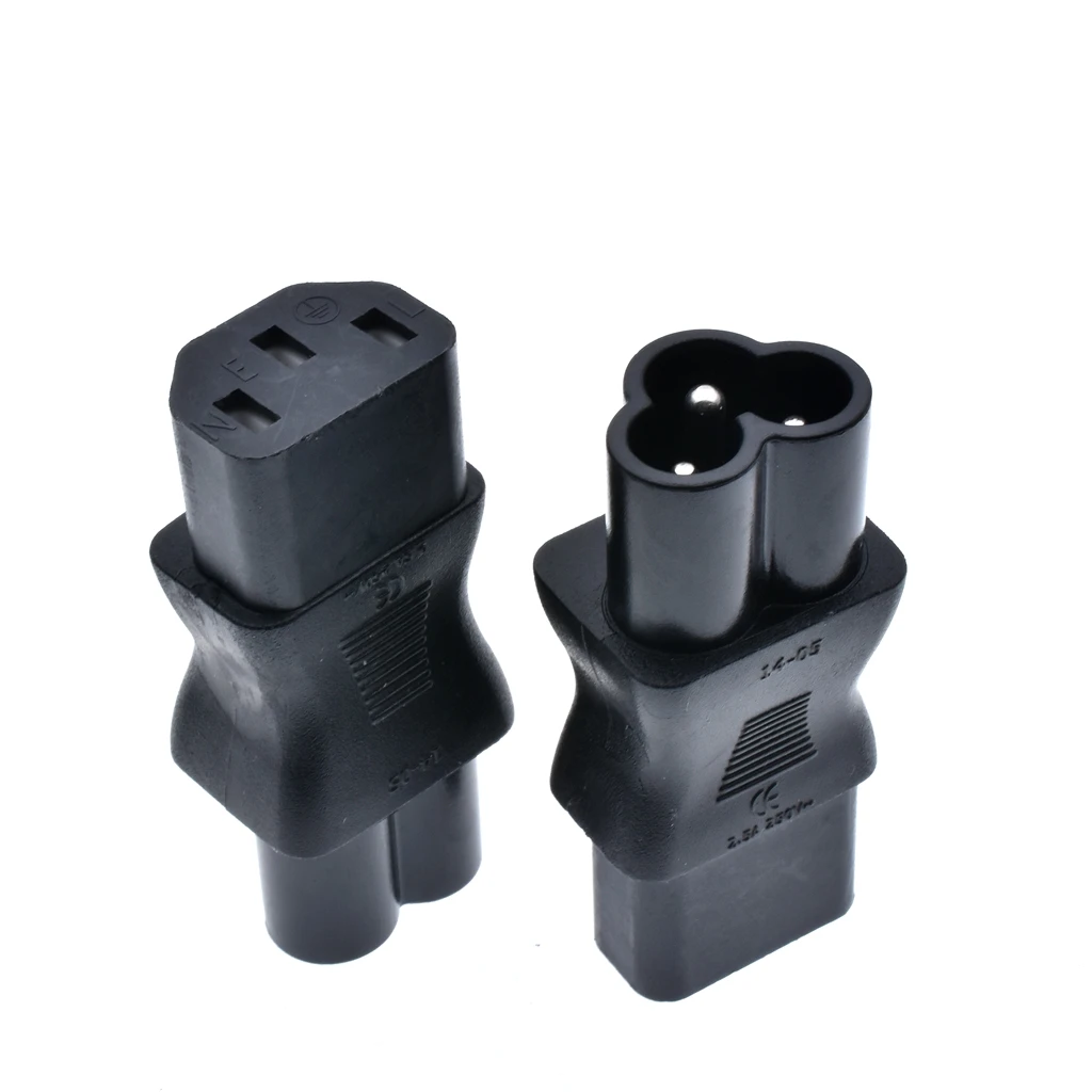 IEC-320-C13-Female-To-C6-Male-3-Pin-Cloverleaf-Plug-Converter-AC-Power ...