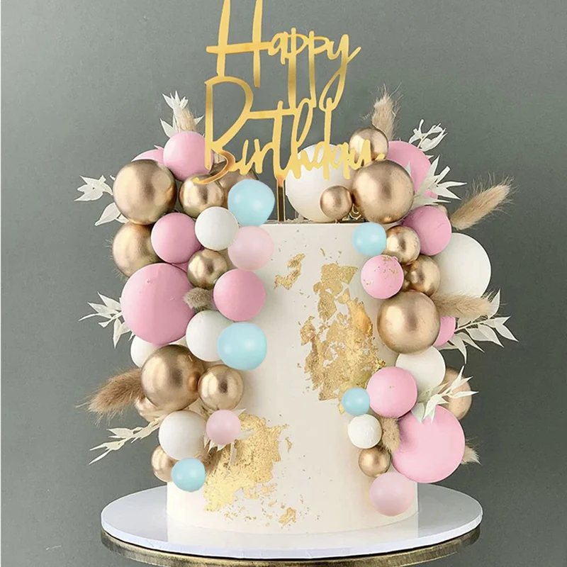 Assorted-Color-Balls-Shaped-Cake-Toppers-Happy-Birthday-Ball-Cake-Picks ...