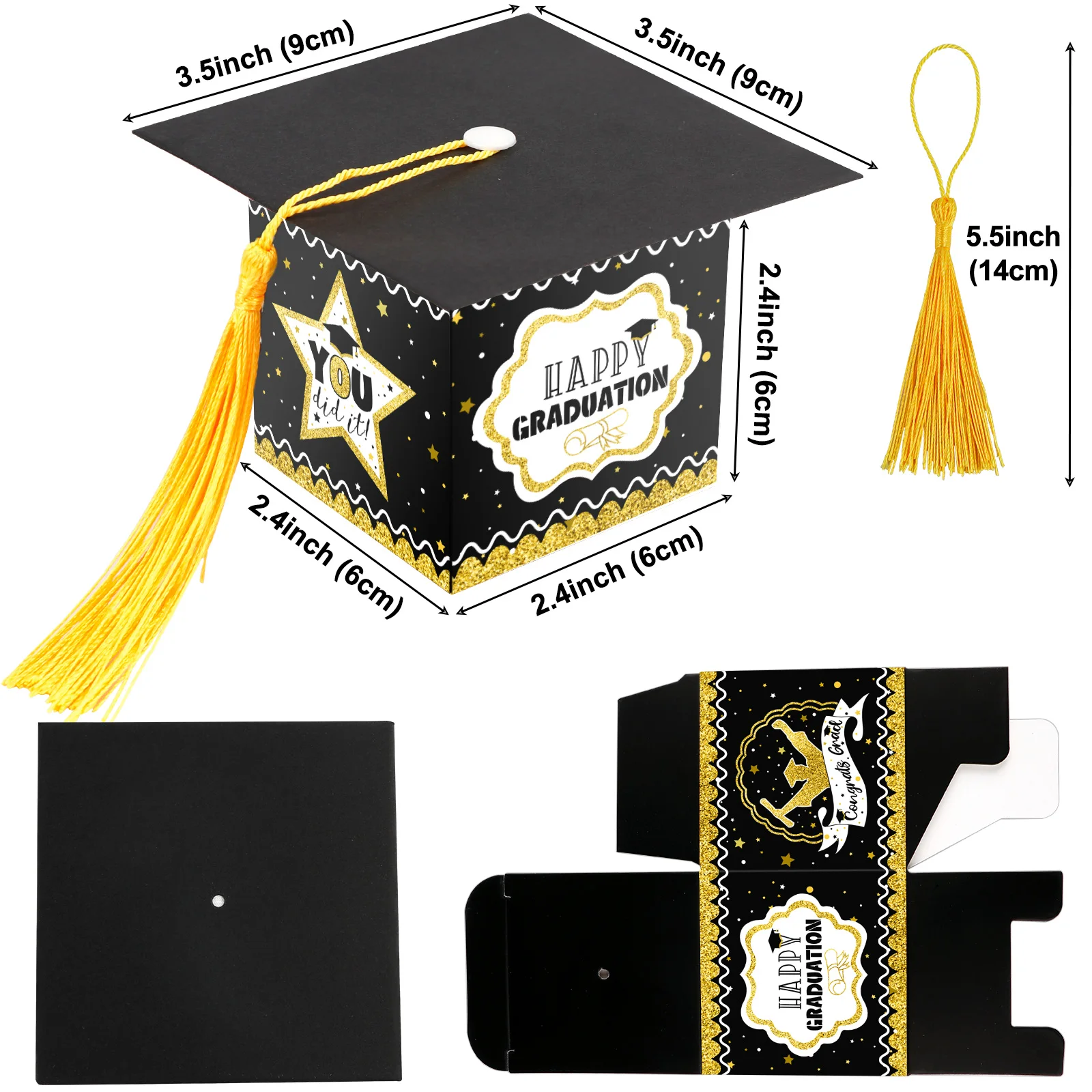 Gold High School Graduation Cap Decoration