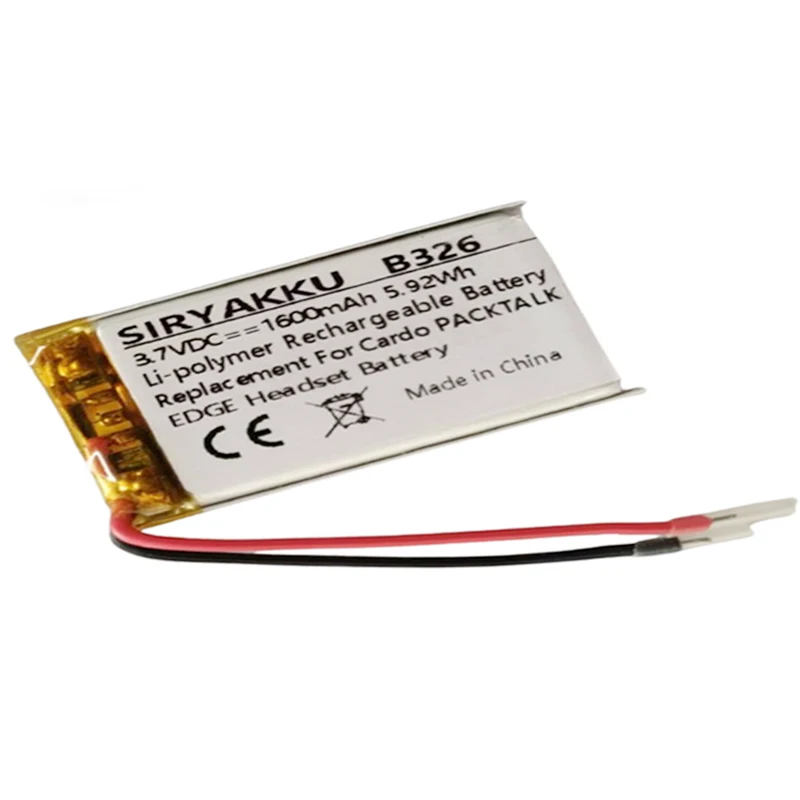 3.7V Rechargeable 1600mAh Li-polymer Battery For JBL Cardo Edge Headset ...