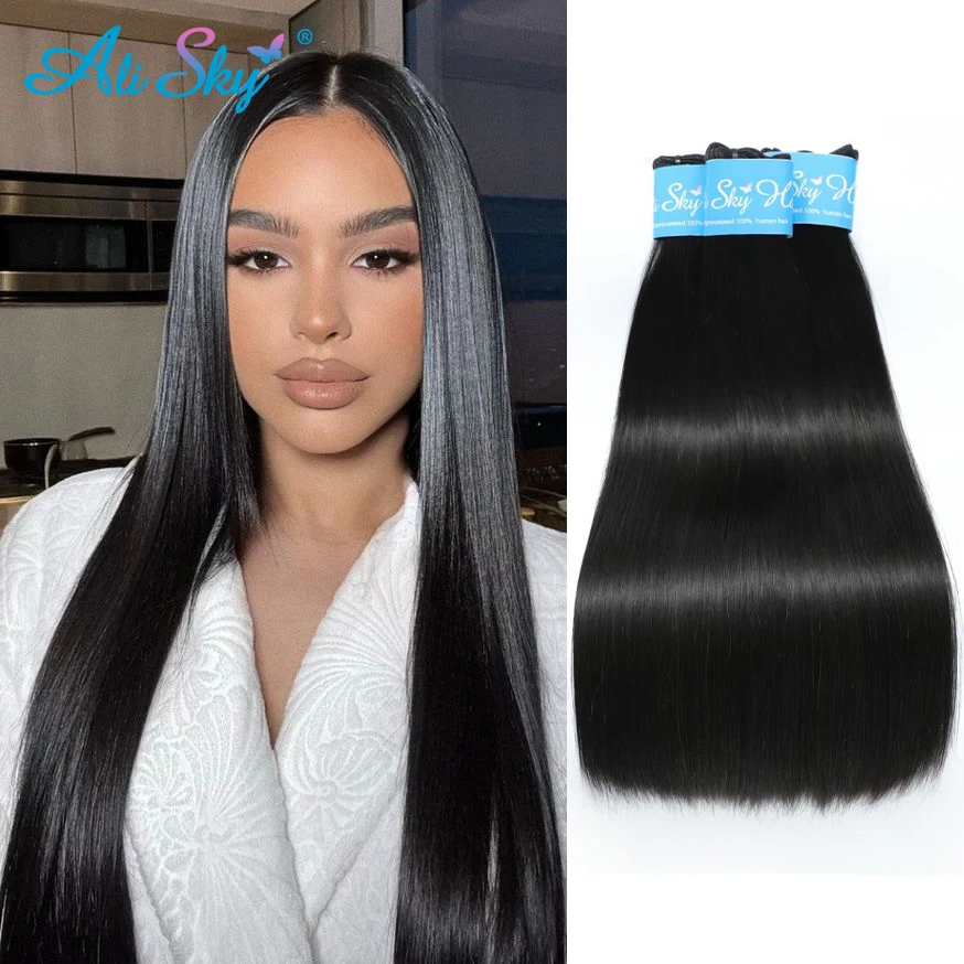 30 polegada de osso em linha reta cabelo virgem pacotes cabelo ...