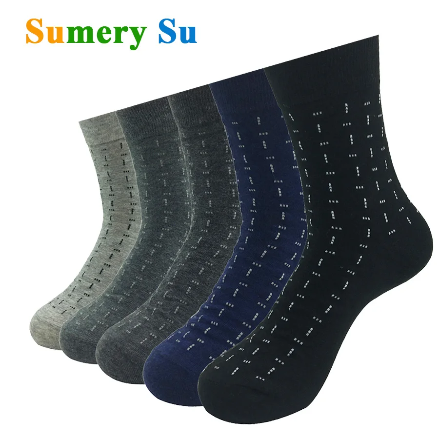 5-Pairs-Lot-Dress-Socks-Men-Striped-Long-Hight-Quality-Cotton ...