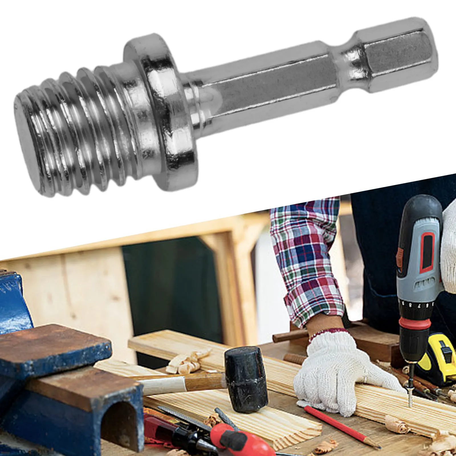 1Pc-Hex-Shank-Drill-Adapter-M14-Thread-Connecting-Rod-Polishing-Pad ...