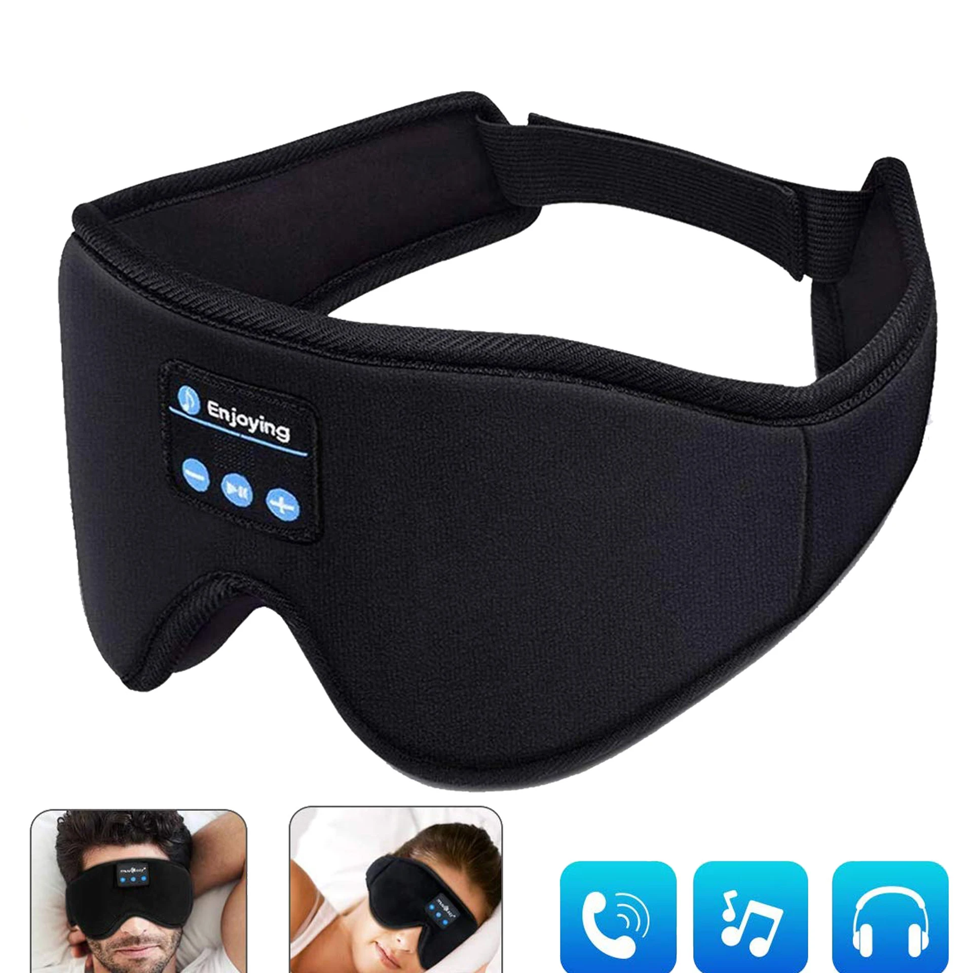 Sleeping-Mask-3D-Eye-Mask-HeadSet-Headband-Soft-Elastic-Comfortable ...