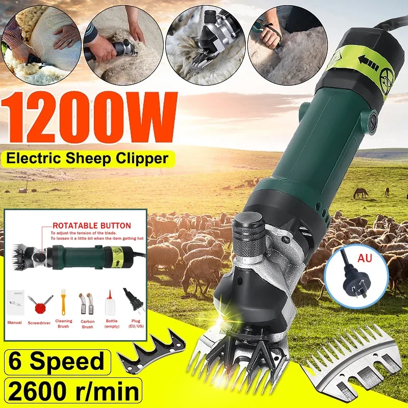 1200W 6 Speeds Sheep Shears Professional Heavy Duty Electric Shearing ...