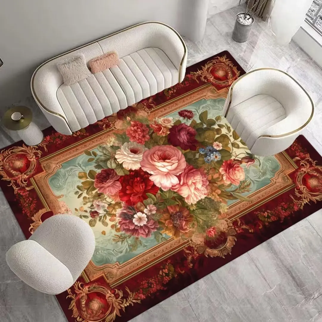 Luxury European Floral Carpets for Living Room Sofas 2x4m Big Size Area ...
