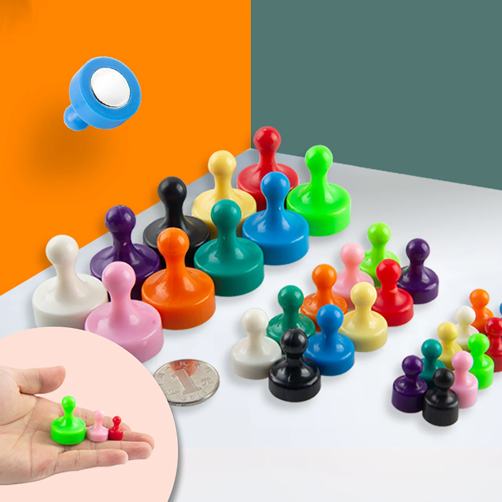 10-Pcs-Push-Pin-Office-Thumbtack-Strong-Neodymium-Magnets-Cones-Magnets ...