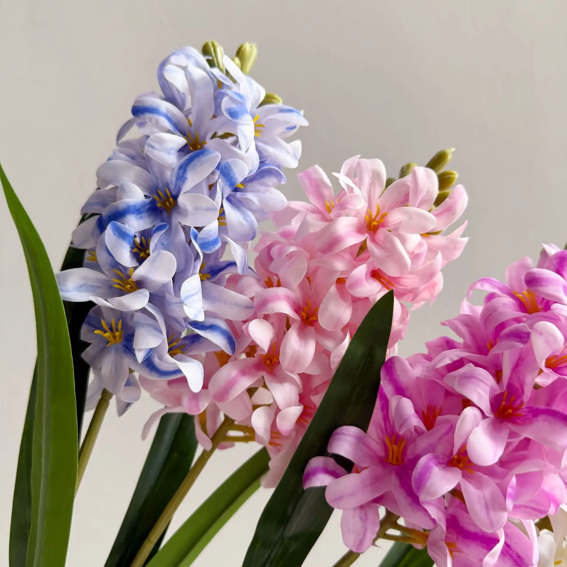 5Pcs Artificial Real Touch Hyacinth Flowers Wedding Decor Bouquet Fake ...