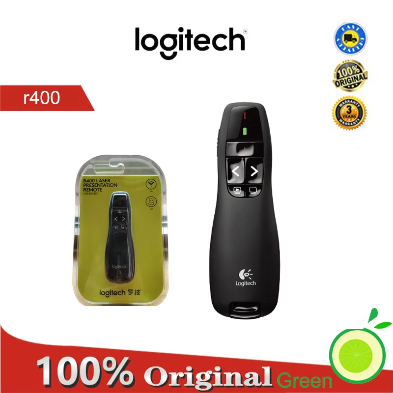 Logitech-R400-Wireless-USB-Laser-Pointer-PPT-Remote-Control-Pointer-Pen ...