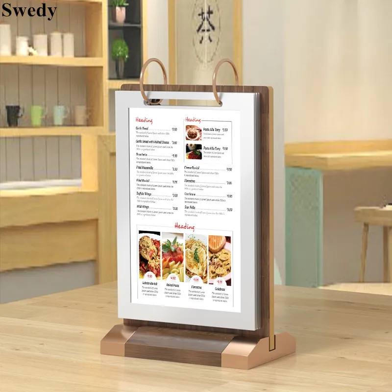 A4 Page Turning Table Menu Sign Holders Card Display Stand For School ...