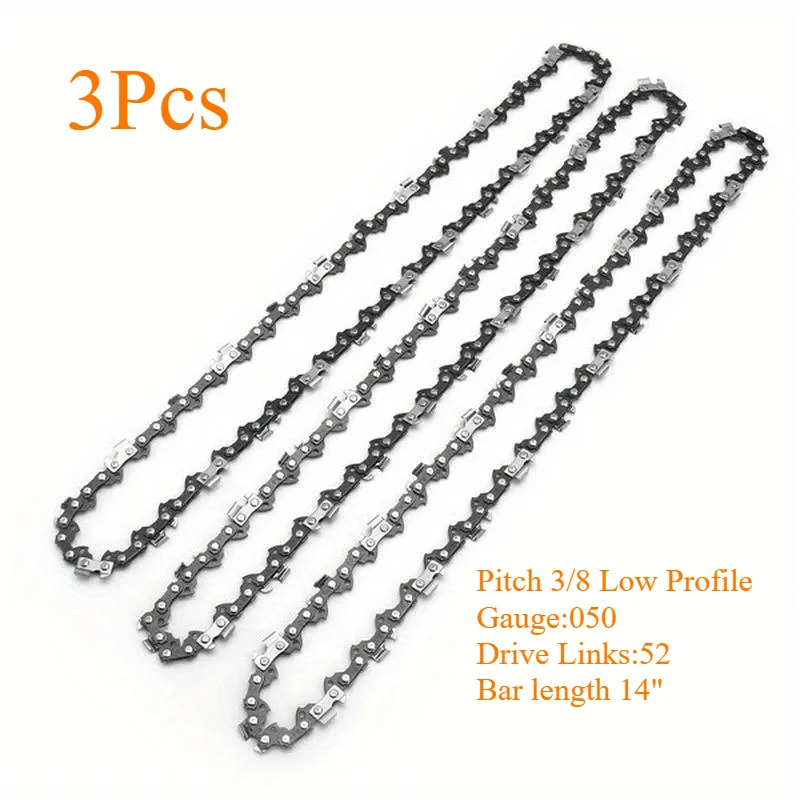 2pcs/3pcs replacement saw chains 3/8 LP 52 drive chain links 14 inches ...