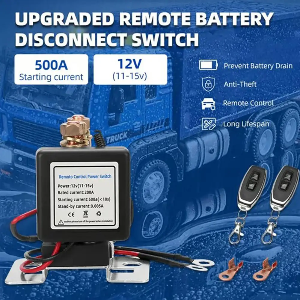 12v Car Battery Cutoff Switch Wireless Remote Control Disconnect Cut ...